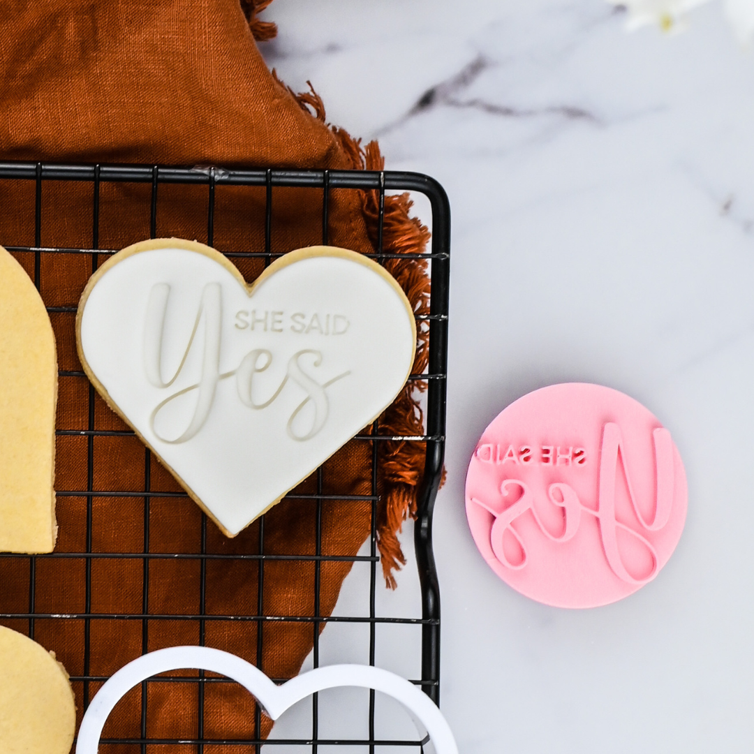 She Said Yes Cookie Stamp/Embosser | Loyal – CakeBase