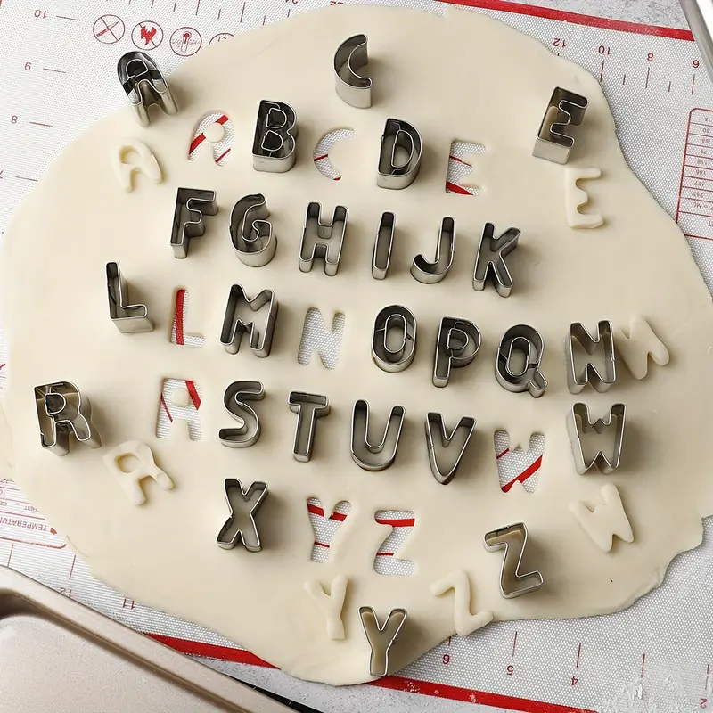 Stainless Steel Mini Alphabet Cookie Cutters Set 26pcs – CakeBase