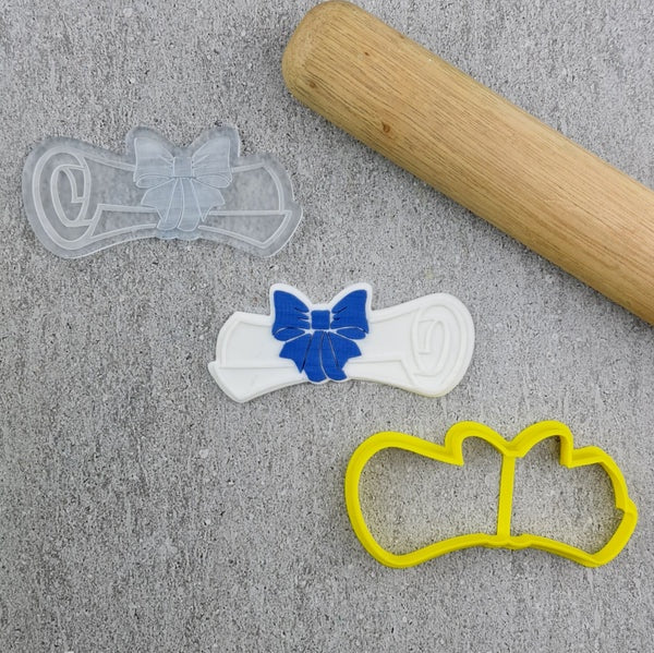 Graduation Diploma Scroll | Cookie Cutter/ Debosser Set – CakeBase